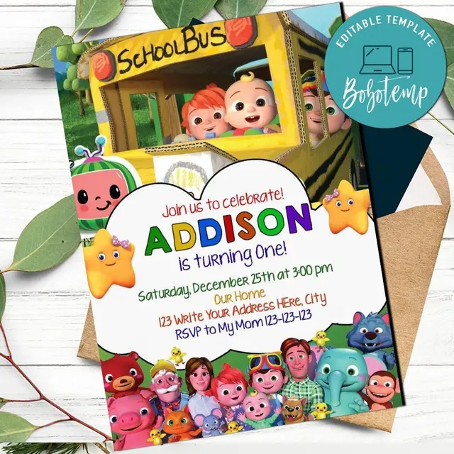 Invitations Announcements Cocomelon Birthday Invitation Cocomelon 