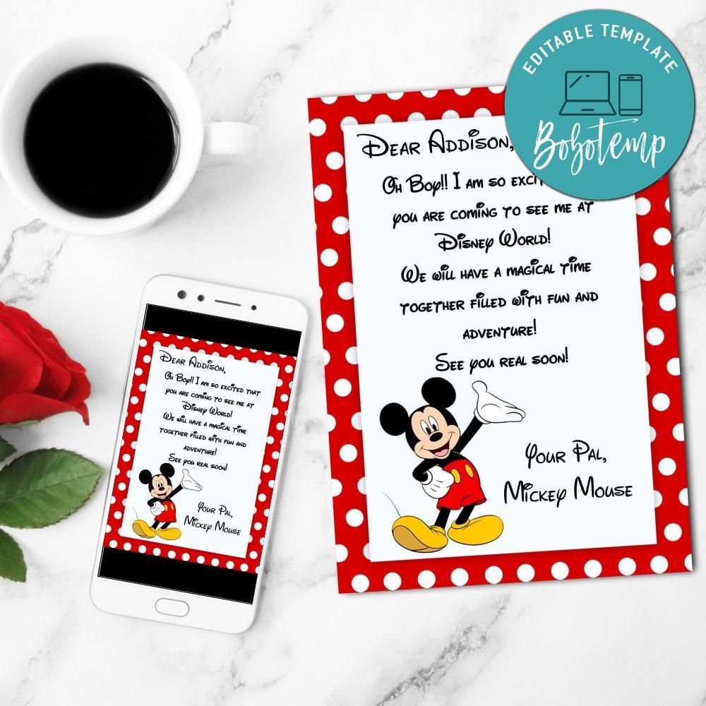 Disney Trip Reveal Letters Customizable Template Instant Download ...