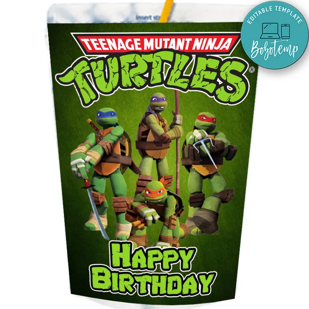 Teenage Mutant Ninja Turtle Capri Sun Birthday Label Digital File ...