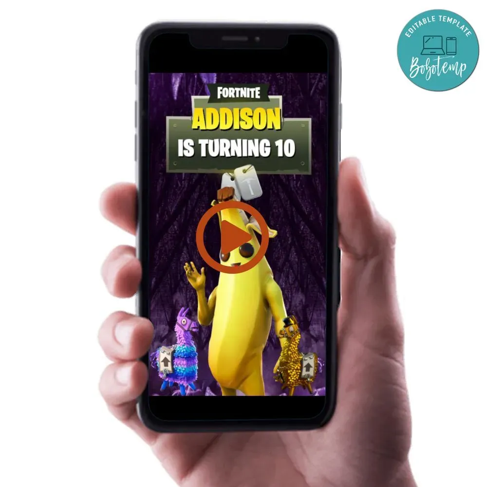 Peely Video Invitation Digital Template DIY | Bobotemp