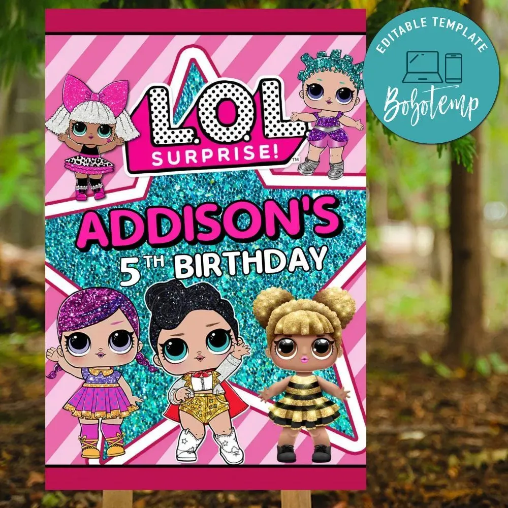 Lol Surprise Dolls Birthday Welcome Sign Digital File Printable | Bobotemp