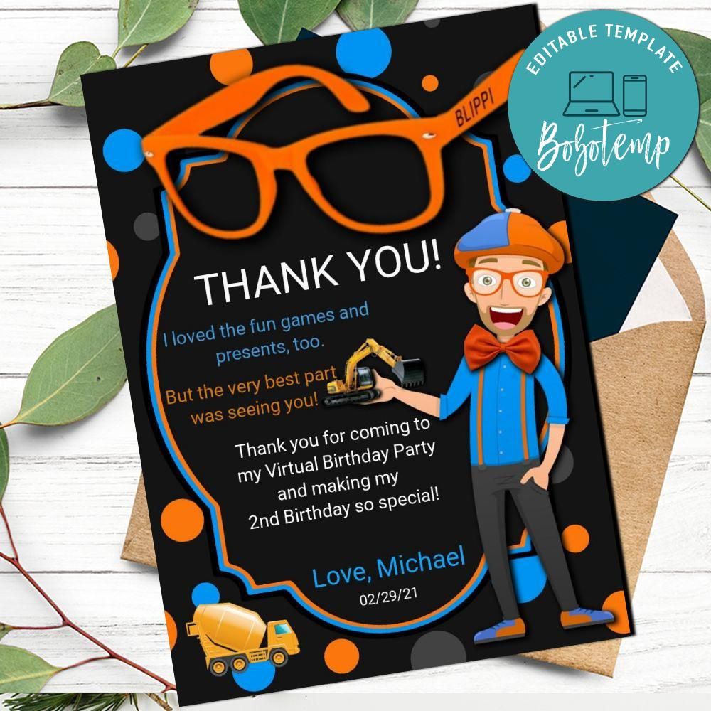 Blippi Valentines Day Cards For Students BLIPPI Themed Birthday Party ...