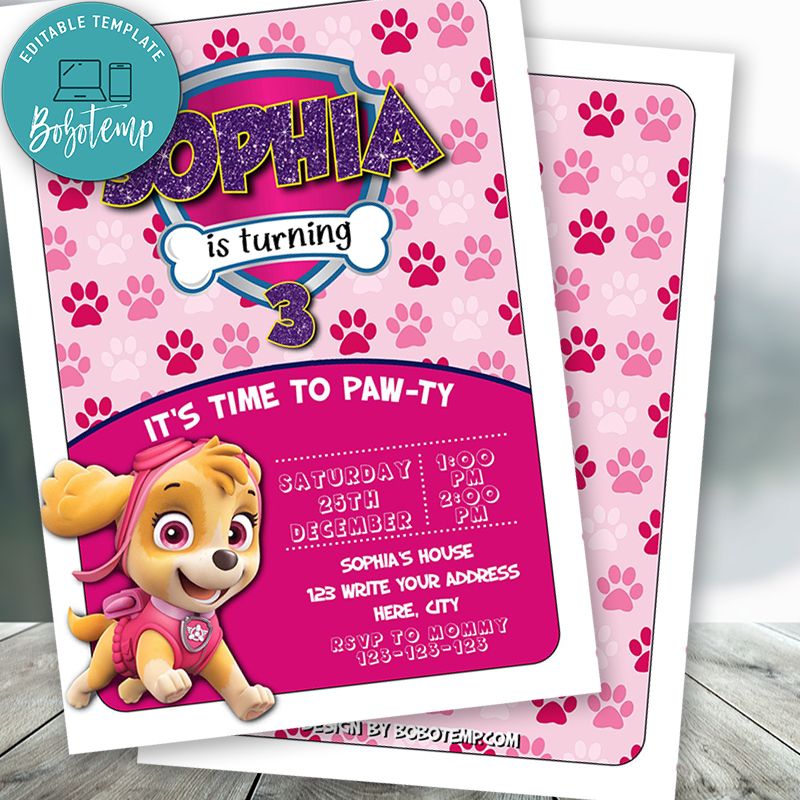 Paw Patrol Girl Invitations Ubicaciondepersonas cdmx gob mx
