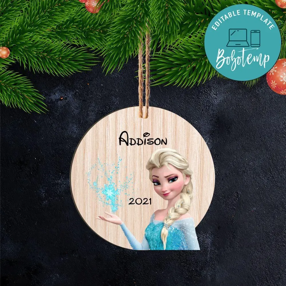 Elsa Frozen Christmas Wood Ornament - Disney Frozen Wood Ornament ...