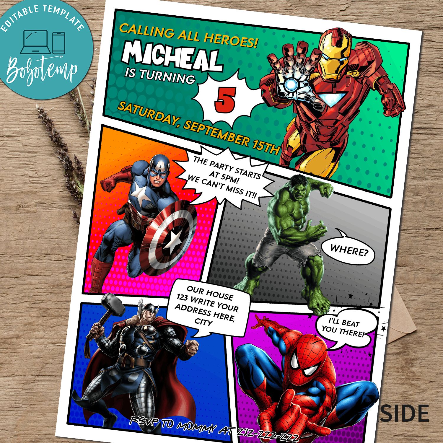 Avengers Birthday Party Invitation Avengers Digital Invitation Avengers 