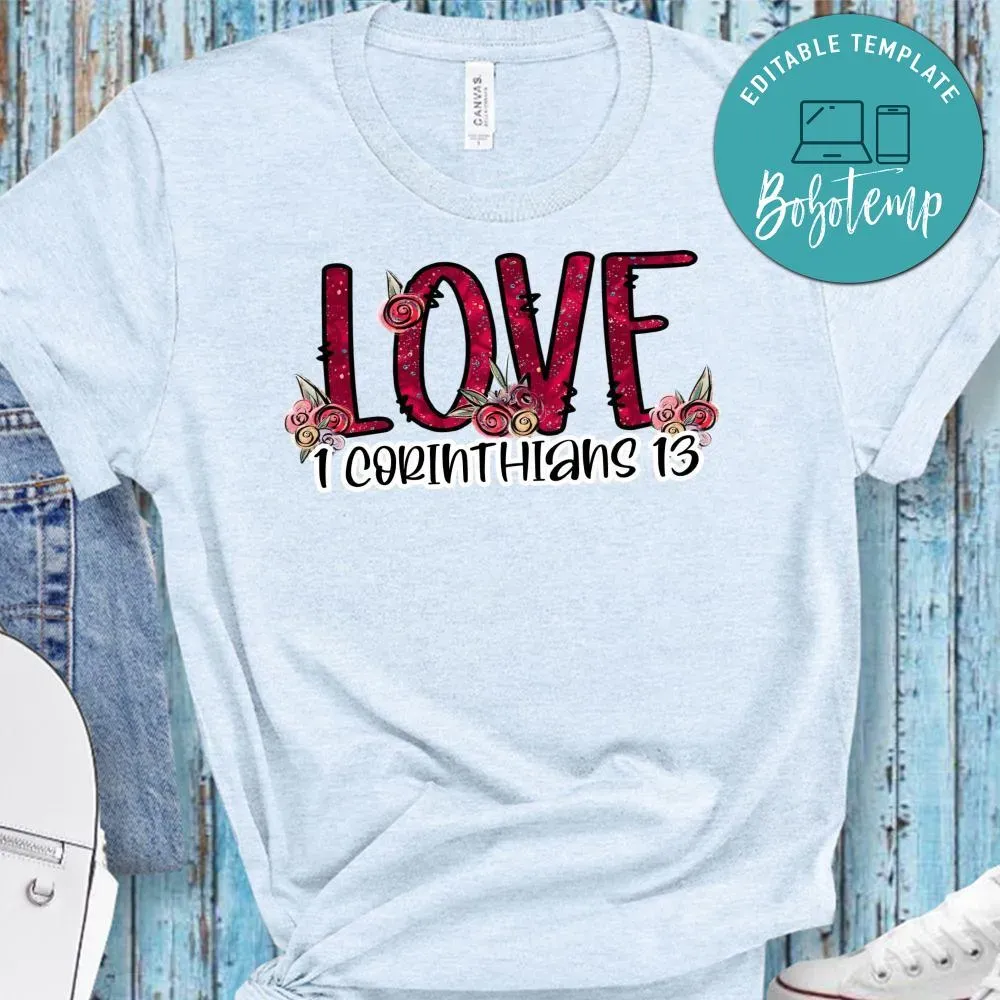 Love 1 Corinthians 13 Valentines Day T-Shirt | Bobotemp