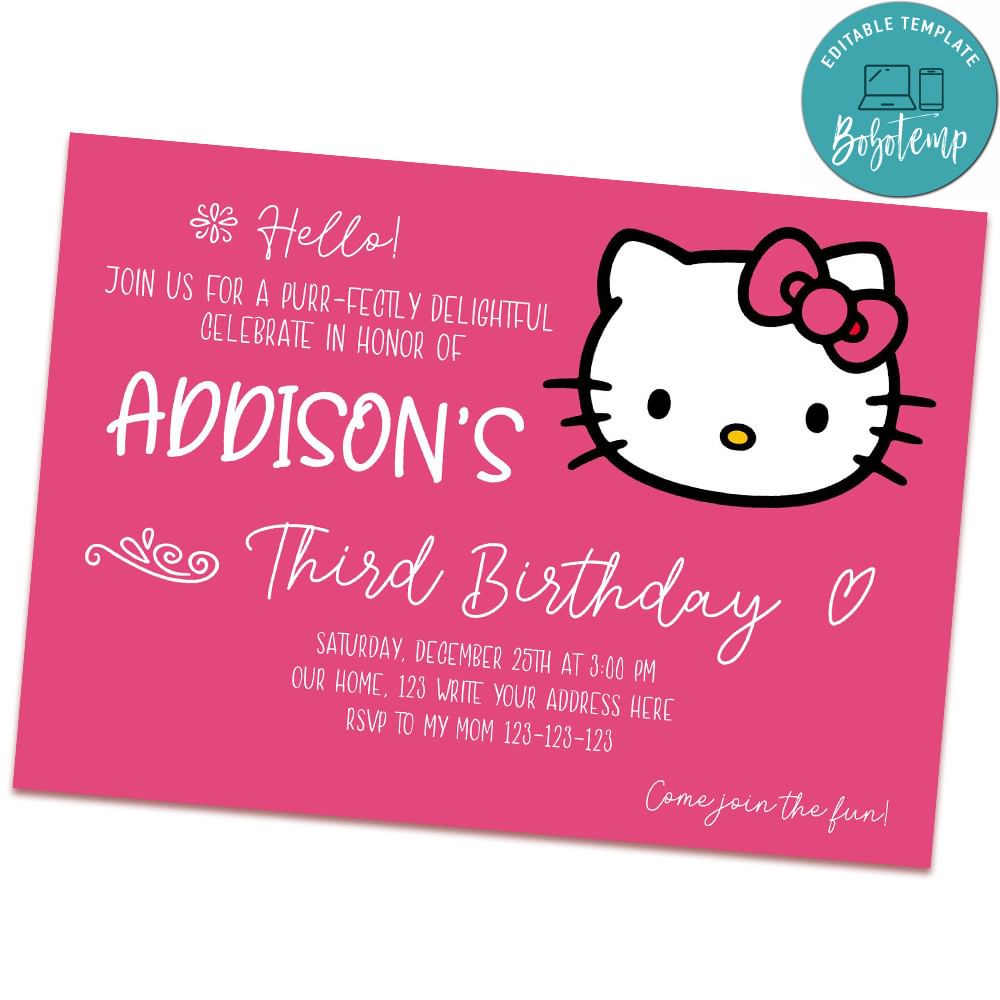 Hello Kitty Invitation Format GRATIS] Invitation Hello Kitty Party