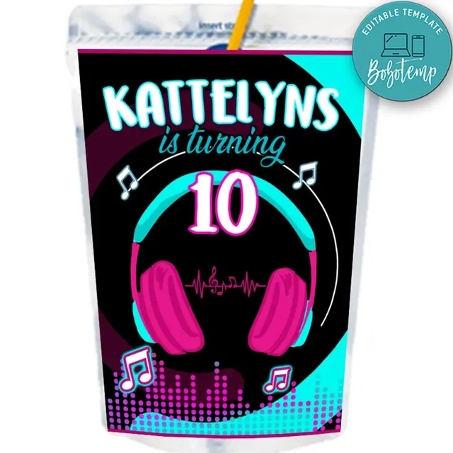 Paper, Party & Kids Tik Tok Capri Sun labels digital labels printable ...