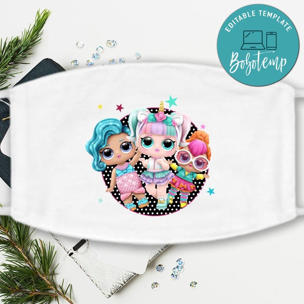 Cute LOL Surprise Dolls Washable Face Mask for girl | Bobotemp