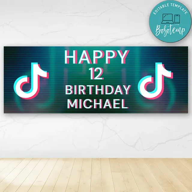 Tiktok Birthday Banner Printable | canoeracing.org.uk