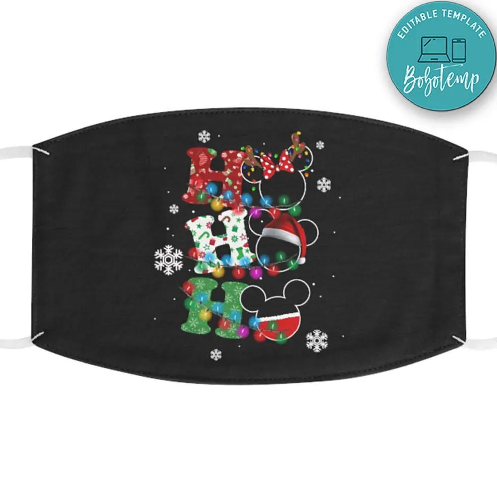Ho Ho Ho Disney Mickey Minnie Christmas Face Mask | Bobotemp
