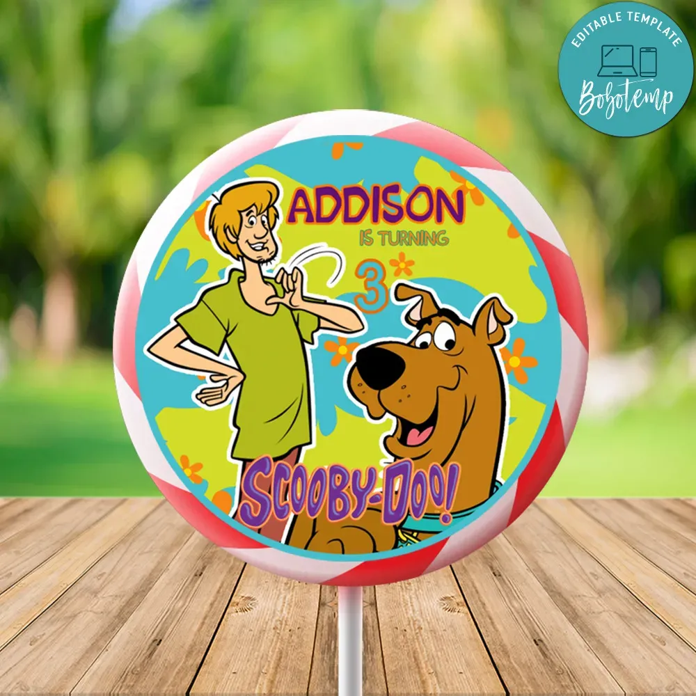 Scooby Doo Large Lollipop Labels Digital File Printable DIY | Bobotemp