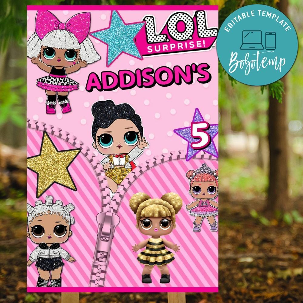 Lol Surprise Dolls Party Sign Digital File Printable DIY | Bobotemp