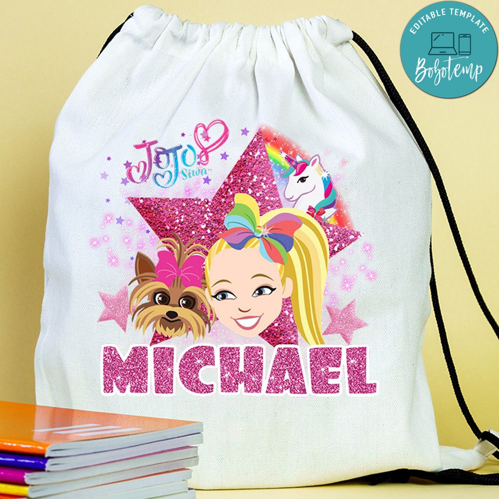 Personalised Jojo Siwa Drawstring Bag | Bobotemp