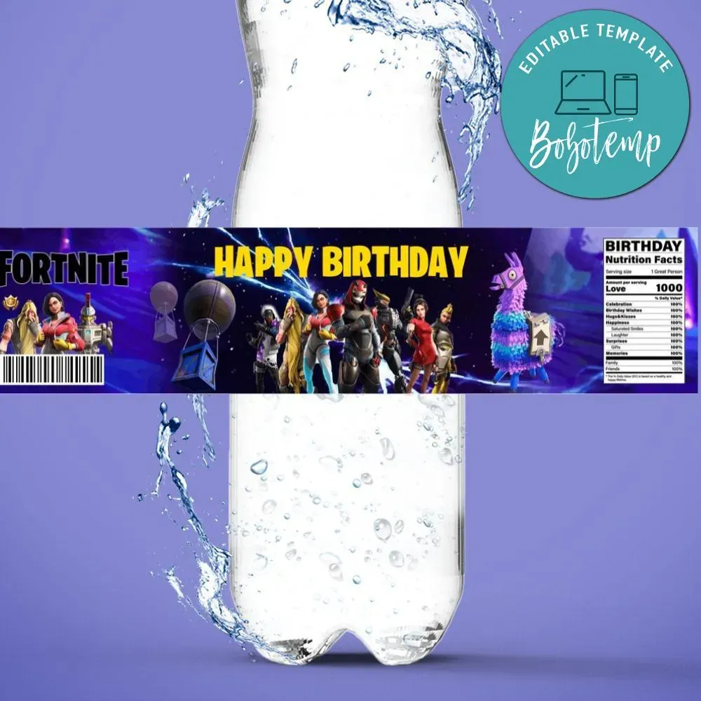 Gamer Juice Box Labels Template to Print at Home DIY | Bobotemp