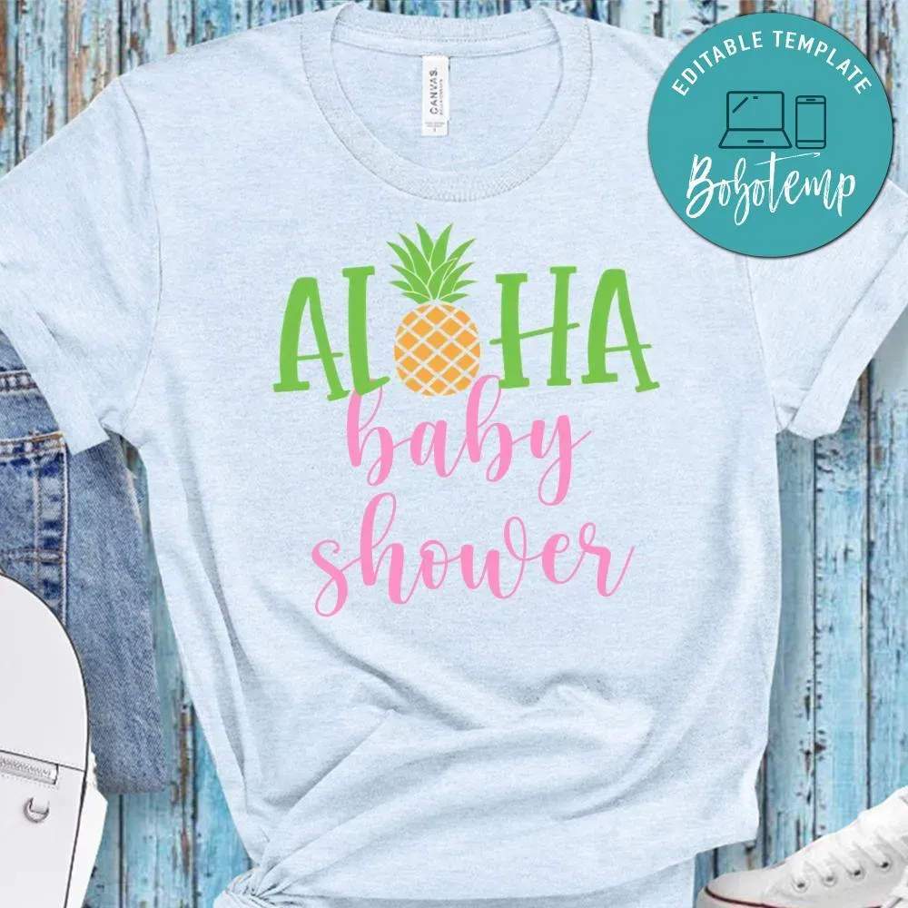 Aloha baby shower PNG file template | Bobotemp
