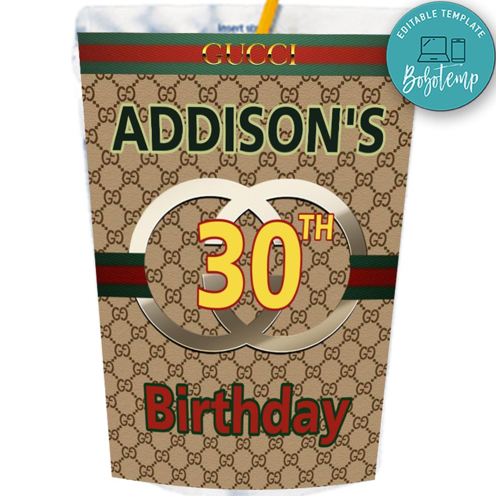 Gucci Capri Sun Labels Digital File Printable | Bobotemp