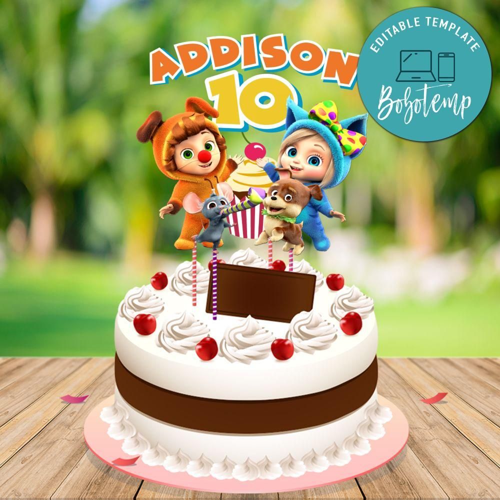 Printable Dave And Ava Birthday Cake Topper Template Diy Bobotemp