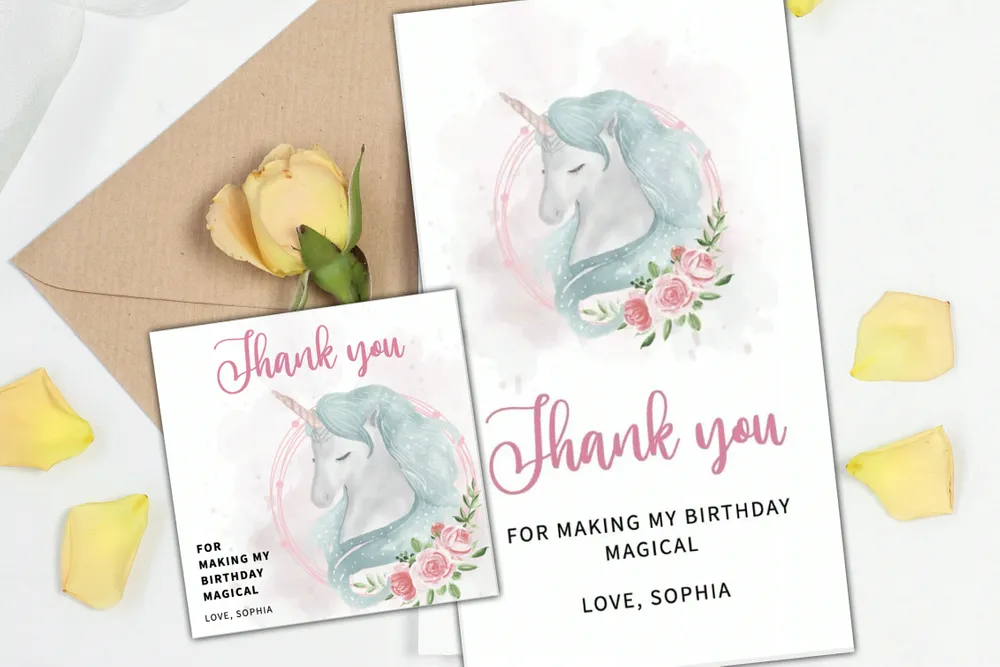 Magical Unicorn Birthday Gift Favor Tag 2 sizes | Bobotemp