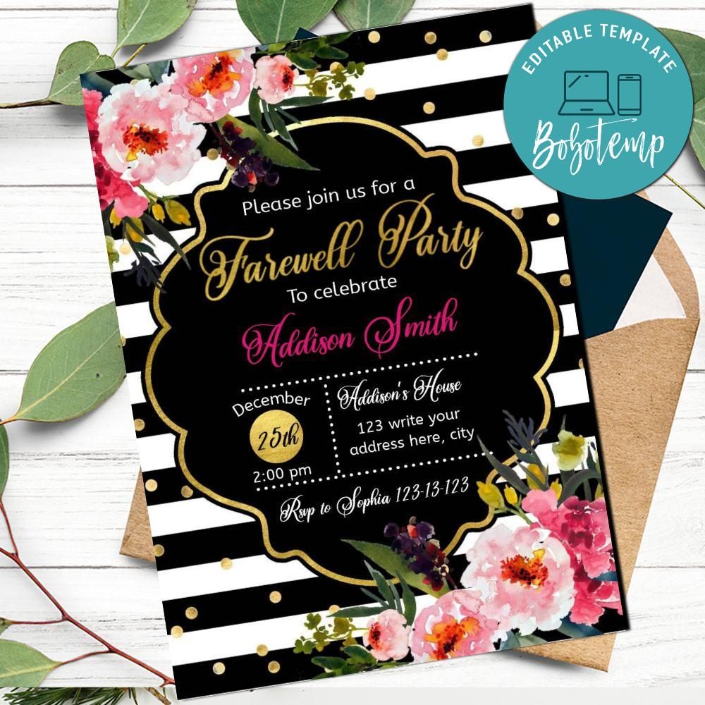 Job Promotion Invitation Template Instant Download Bobotemp
