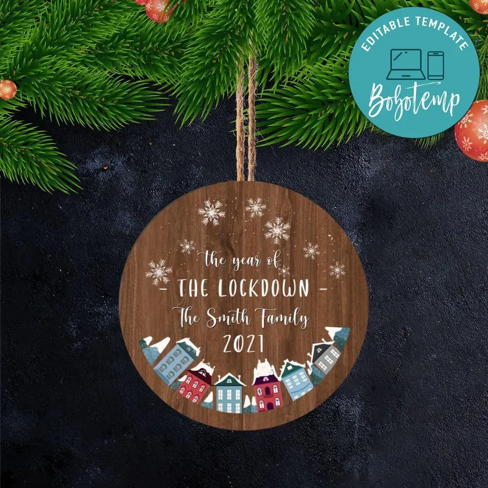 The Year of Lockdown Personalised Christmas Wood Ornament Gift | Bobotemp