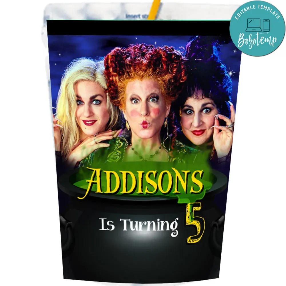 Hocus Pocus Capri Sun Labels Digital File Printable | Bobotemp