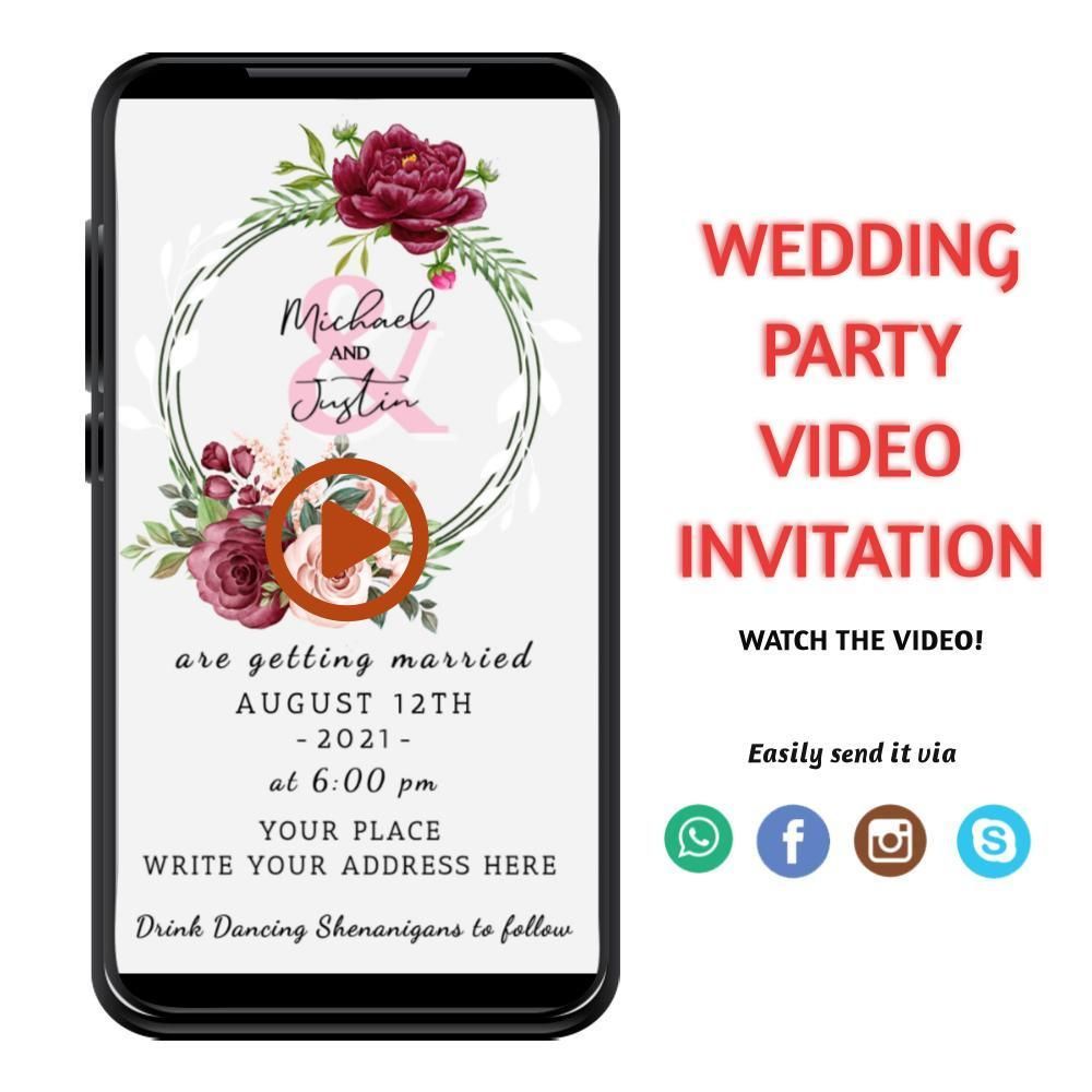 Digital Wedding Video Invitation Digital Template DIY | Bobotemp