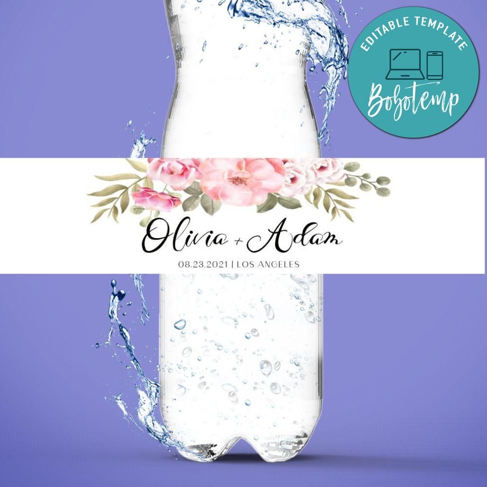Wedding water bottle labels template free | Beachweddingtips.com