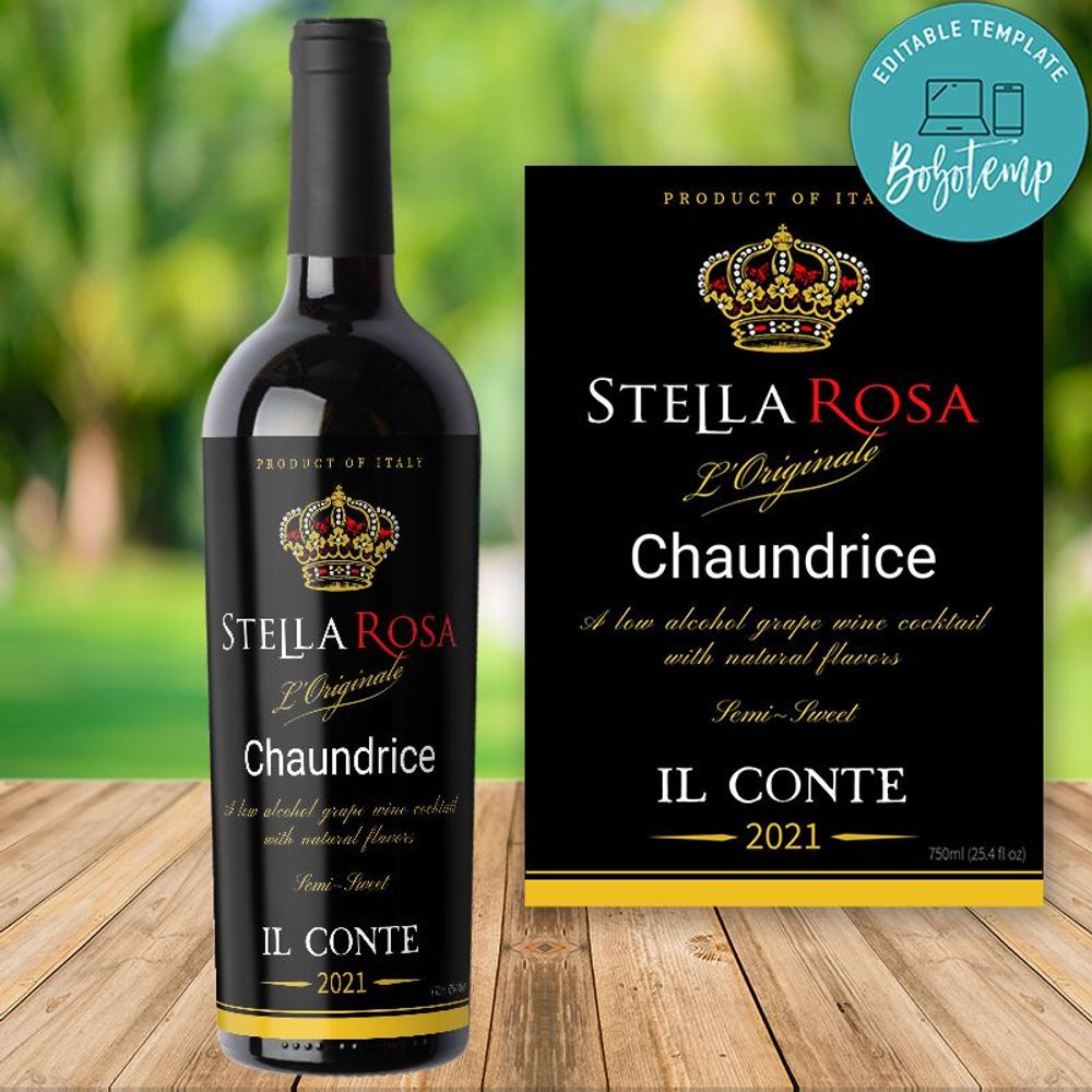 Stella Rosa Label Template