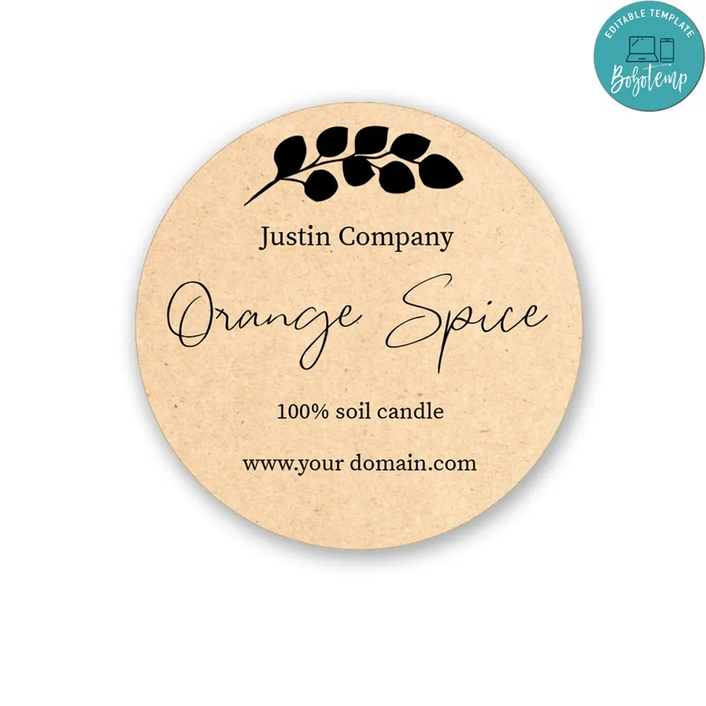 Customizable Round Product Label Template Instant Download | Bobotemp