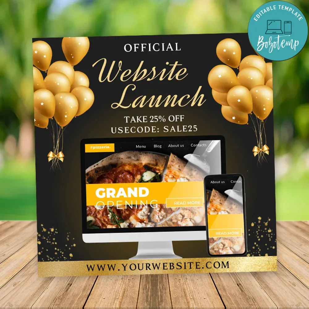 Website Launch Flyer Customizable Template DIY | Bobotemp