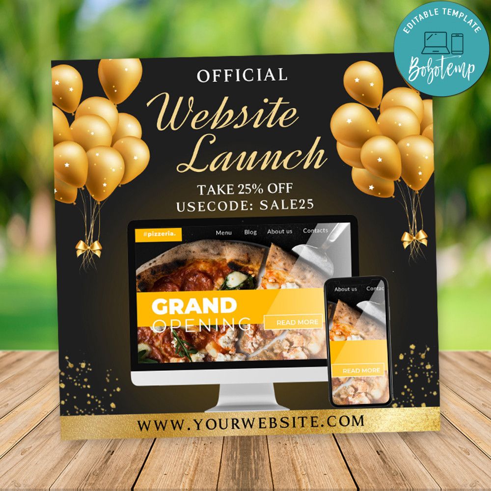 Website Launch Flyer Customizable Template DIY | Bobotemp