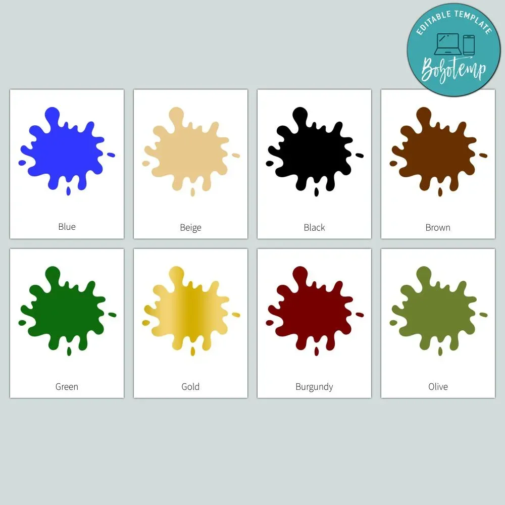 Colors Montessori Cards Printable Customizable Template DIY | Bobotemp