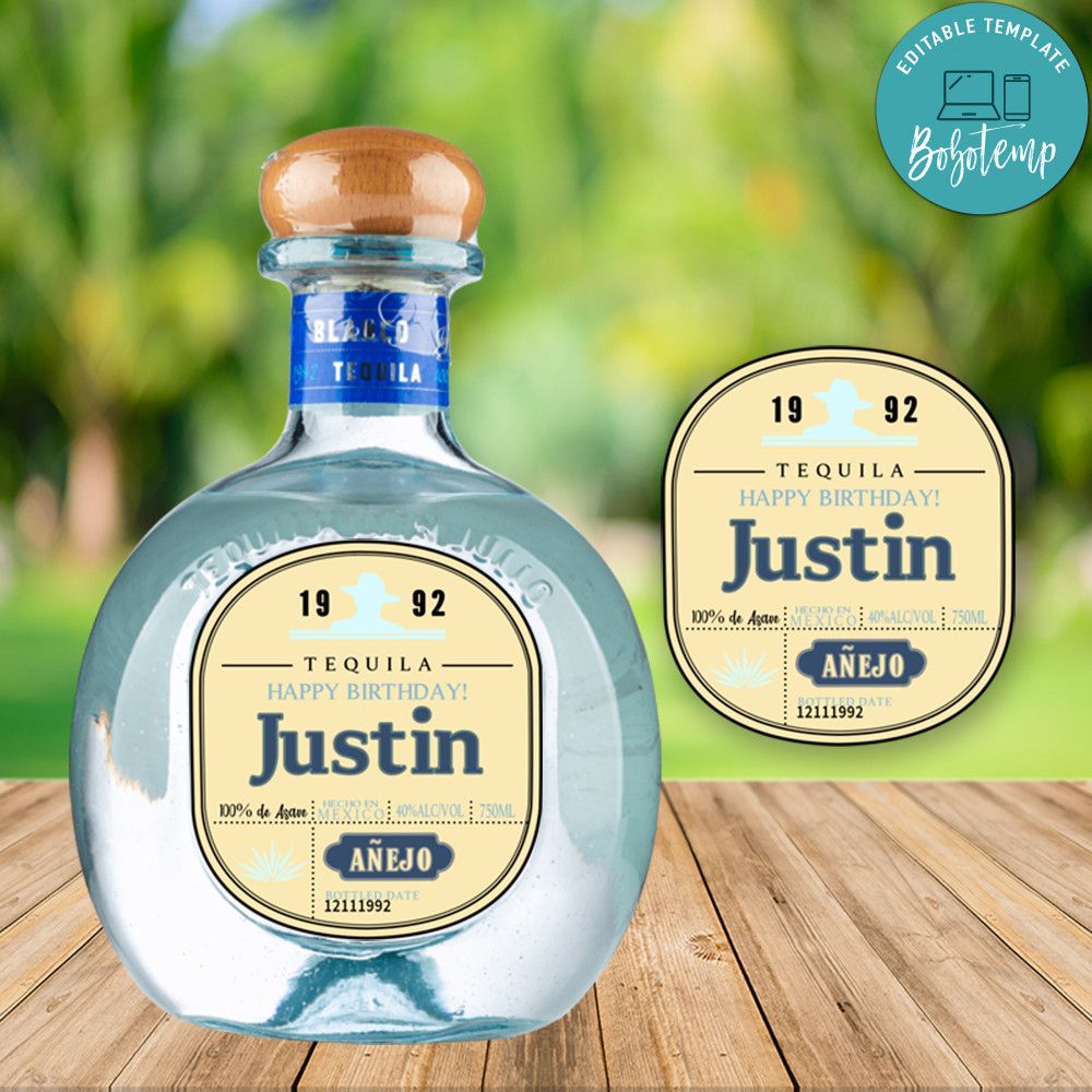 Don Julio Tequila Happy Birthday Label Customizable Template 