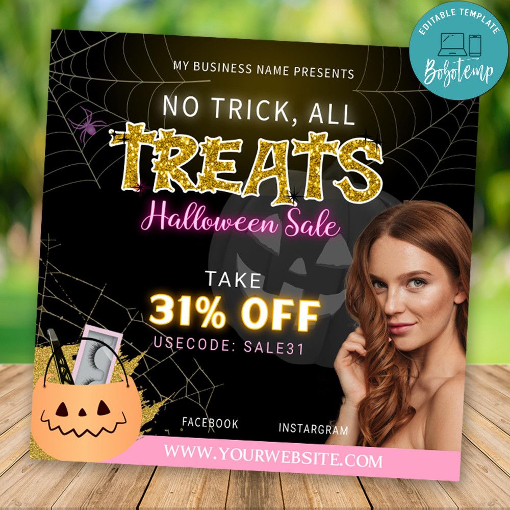 Halloween Sale Flyer Customizable Template DIY | Bobotemp