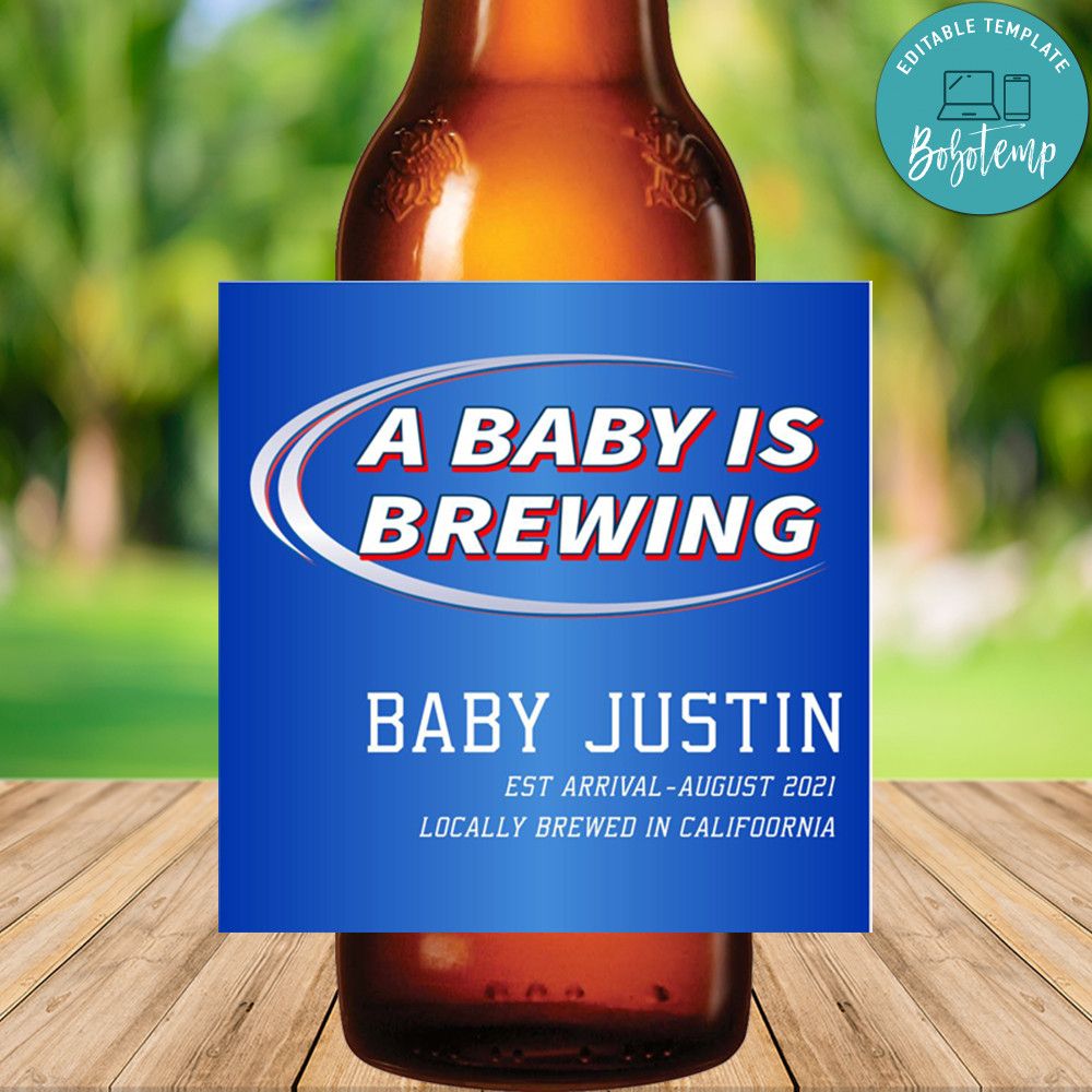 Bud Light Baby Announcement Beer Label Customizable Template | Bobotemp