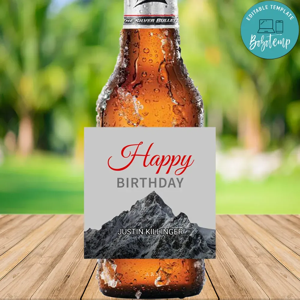 Coors Light Birthday Beer Label Customizable Template Instant Do | Bobotemp