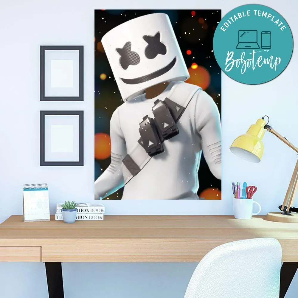 Marshmello Wall Art Digital File Printable Instant Download | Bobotemp