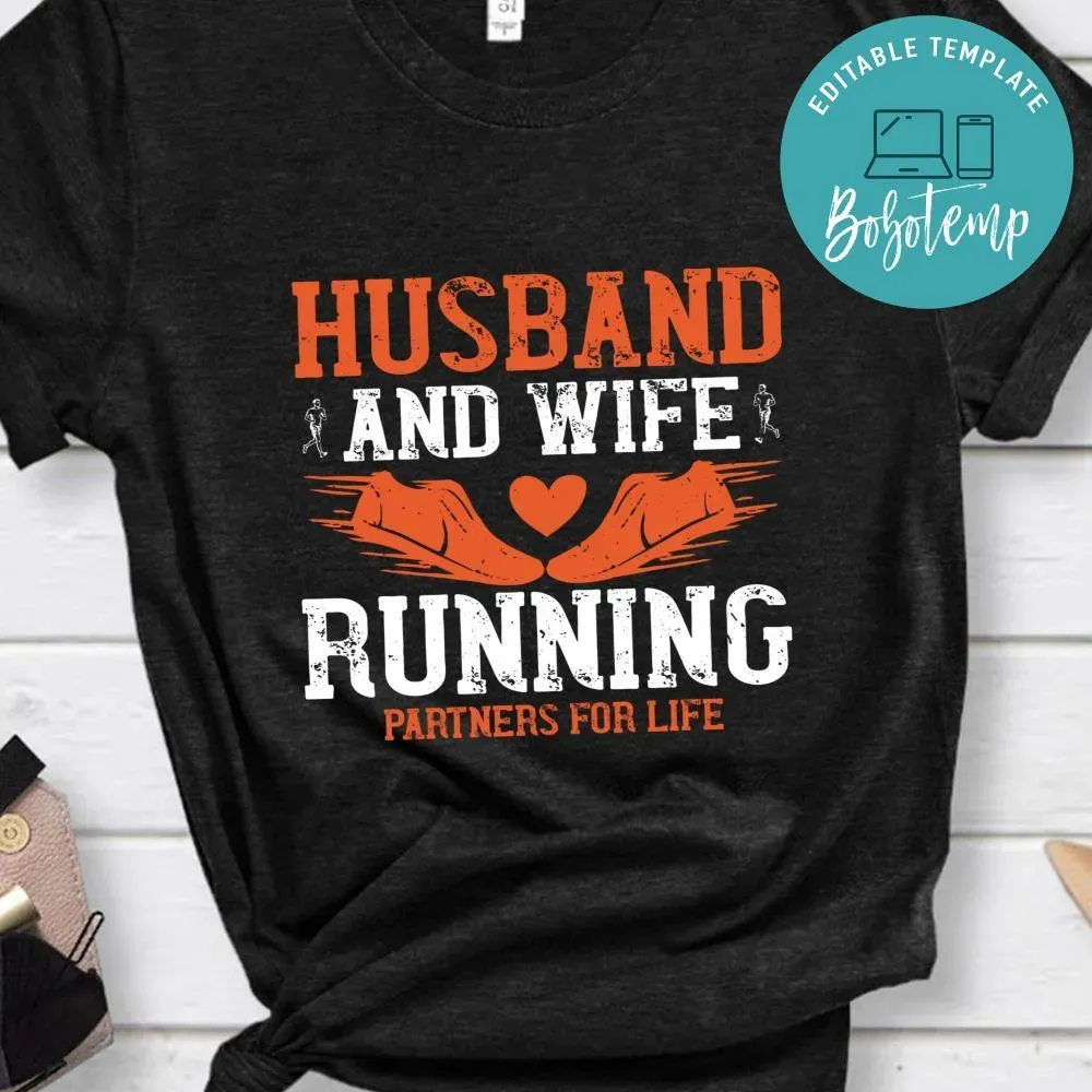 husband and wife running partners for life Shirt | Bobotemp