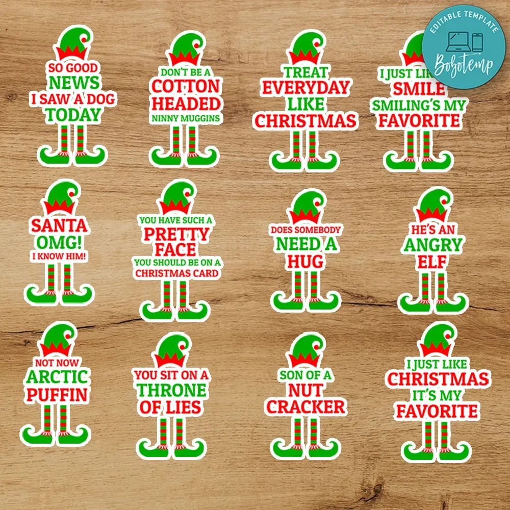Buddy The Elf 23 Movie Quotes PNG Files Template Instant Download ...