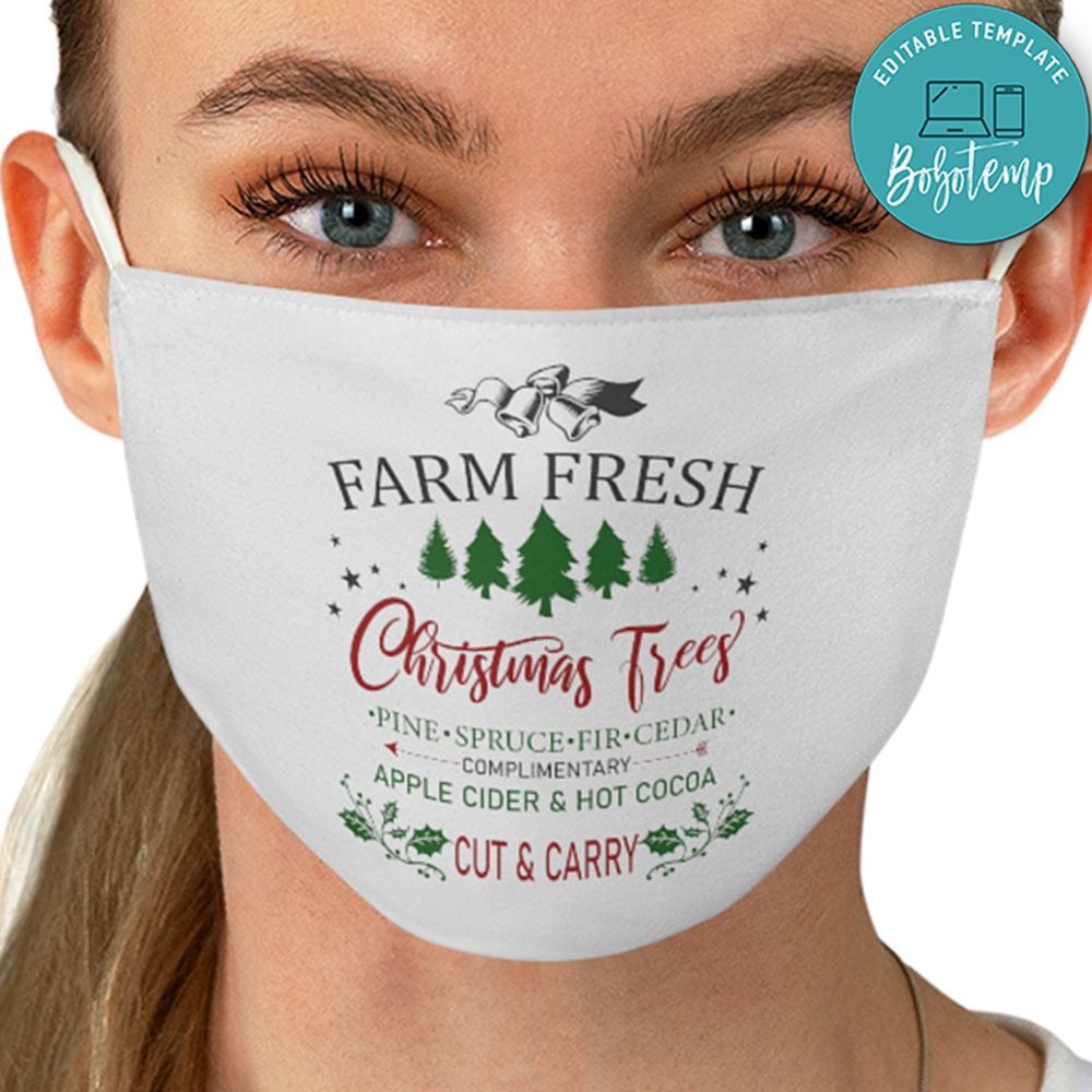 Farm Fresh Christmas Trees Washable Face Mask | Bobotemp
