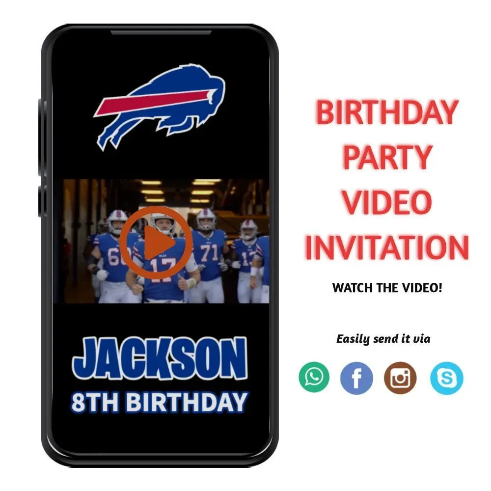 Buffalo Bills Invitation Digital Template Instant Download Bobotemp