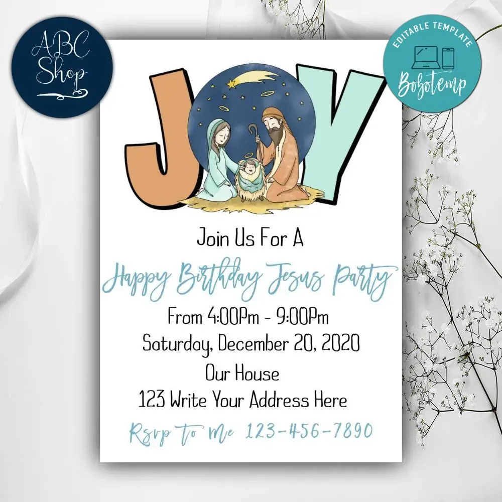 Printable Nativity Invitation Instant Download | Bobotemp