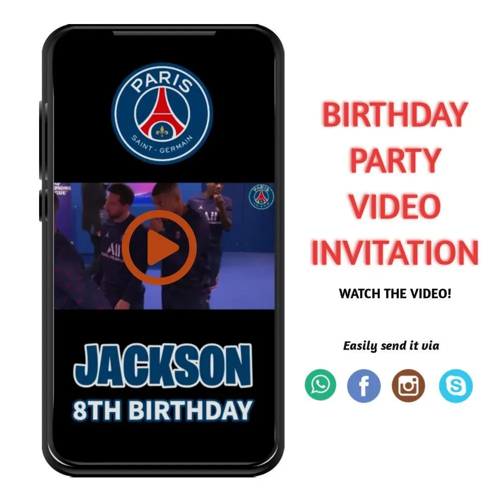 PSG Invitation Digital Template Instant Download | Bobotemp