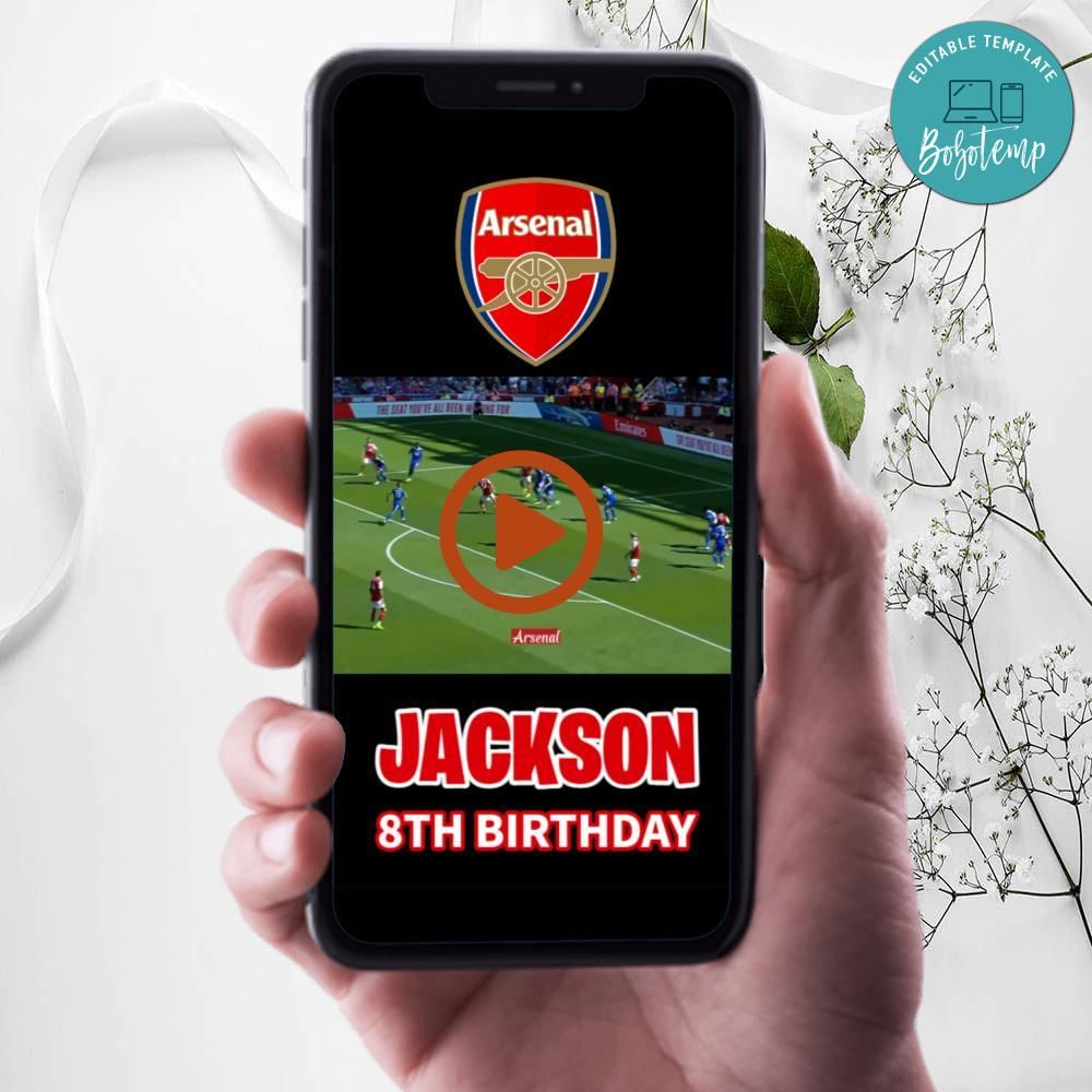 Arsenal Invitation Digital Template Instant Download | Bobotemp