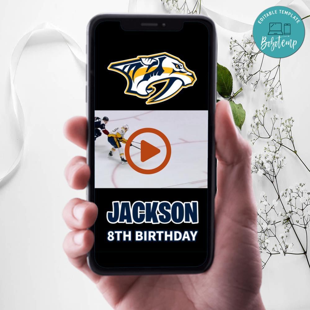 Nashville Predators Invitation Digital Template Instant Download | Bobotemp