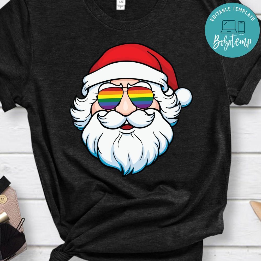Santa Claus LGBT Pride Sunglasses Shirt | Bobotemp