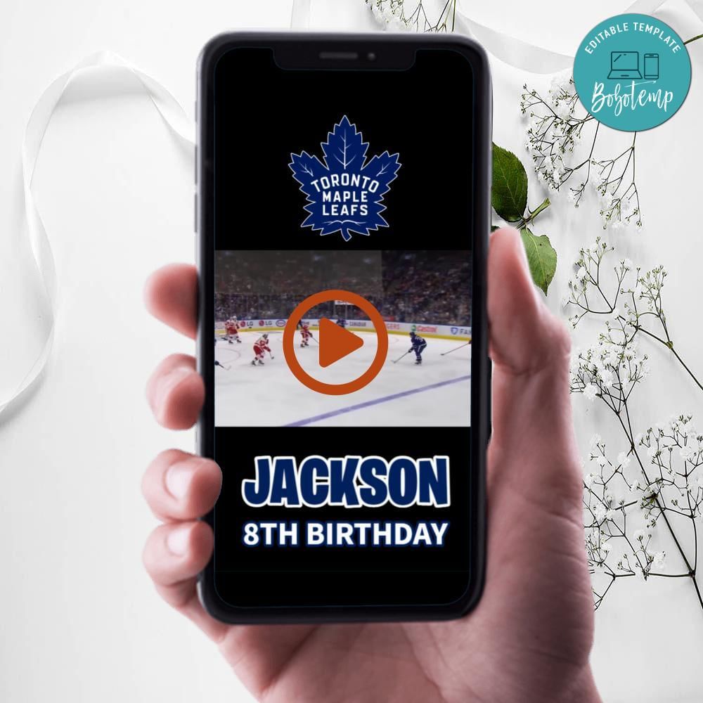 Toronto Maple Leafs Invitation Digital Template Instant Download | Bobotemp
