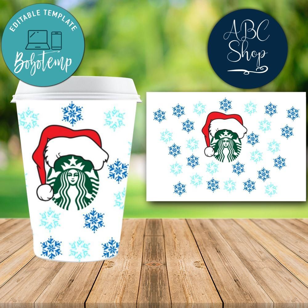 Starbucks Wrap Christmas PNG File Template DIY Bobotemp
