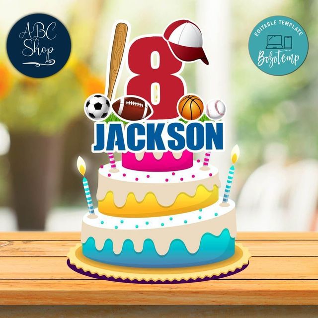 Cake Topper Birthday Templates Printable Instant Download | Bobotemp